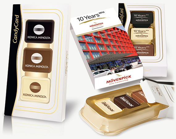 Personalized chocolate tablets printed with logo or photo